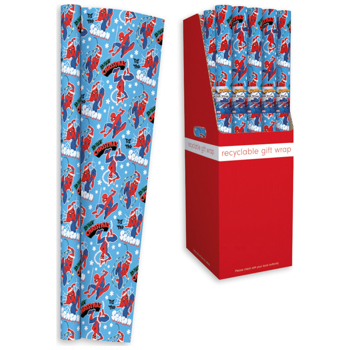 Marvel Spiderman 2m Christmas Wrapping Paper – Cancer Research UK