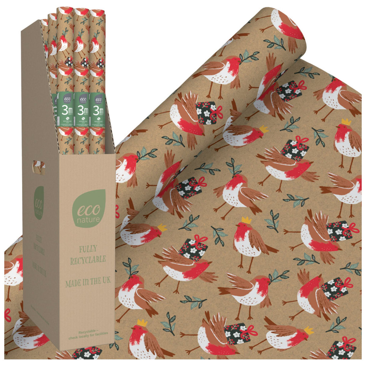 Eco Nature Robin Wrap Recyclable 3m Christmas Wrapping Paper – Cancer ...