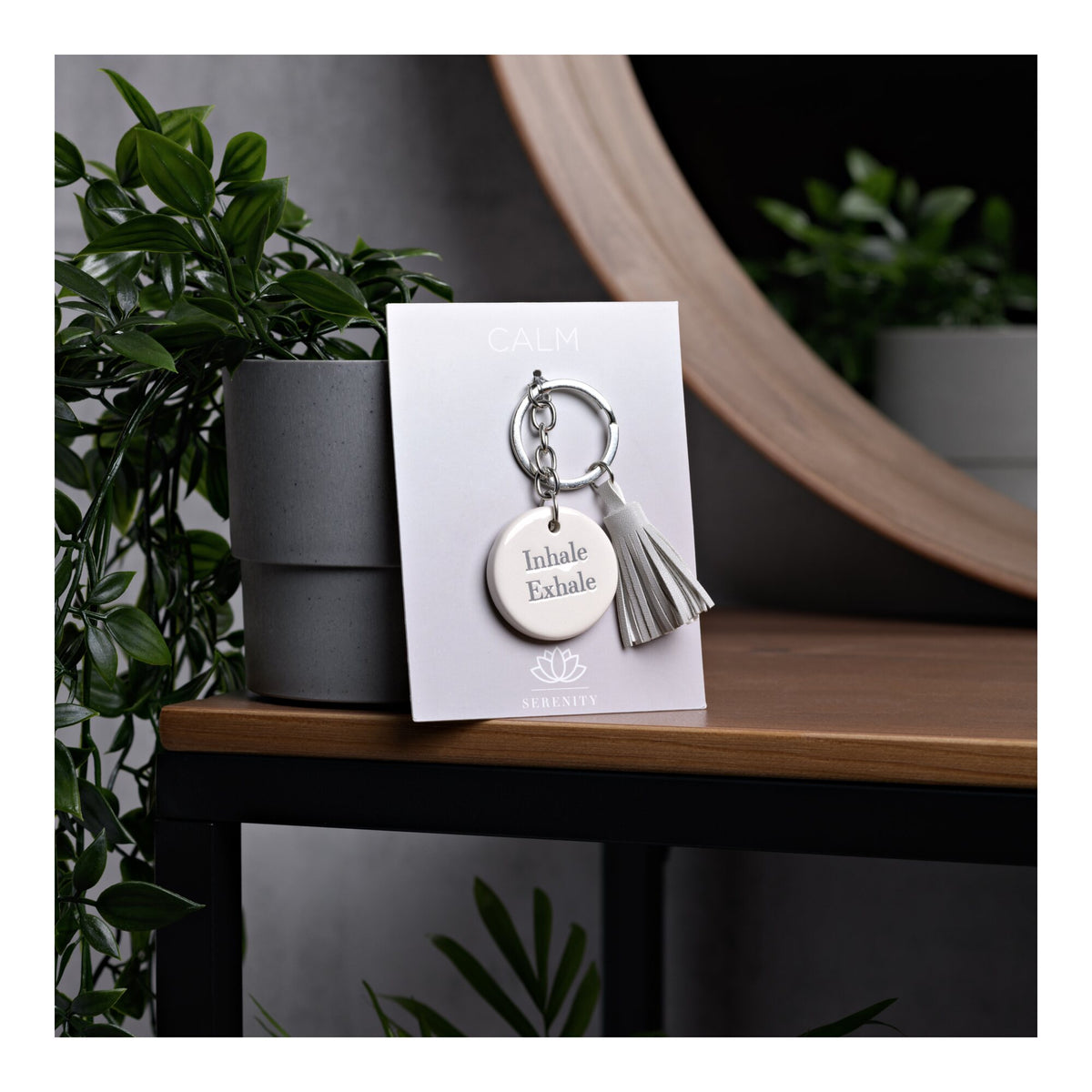 Serenity Inspirational Ceramic Keyring - Inhale Exhale – Cancer Research UK
