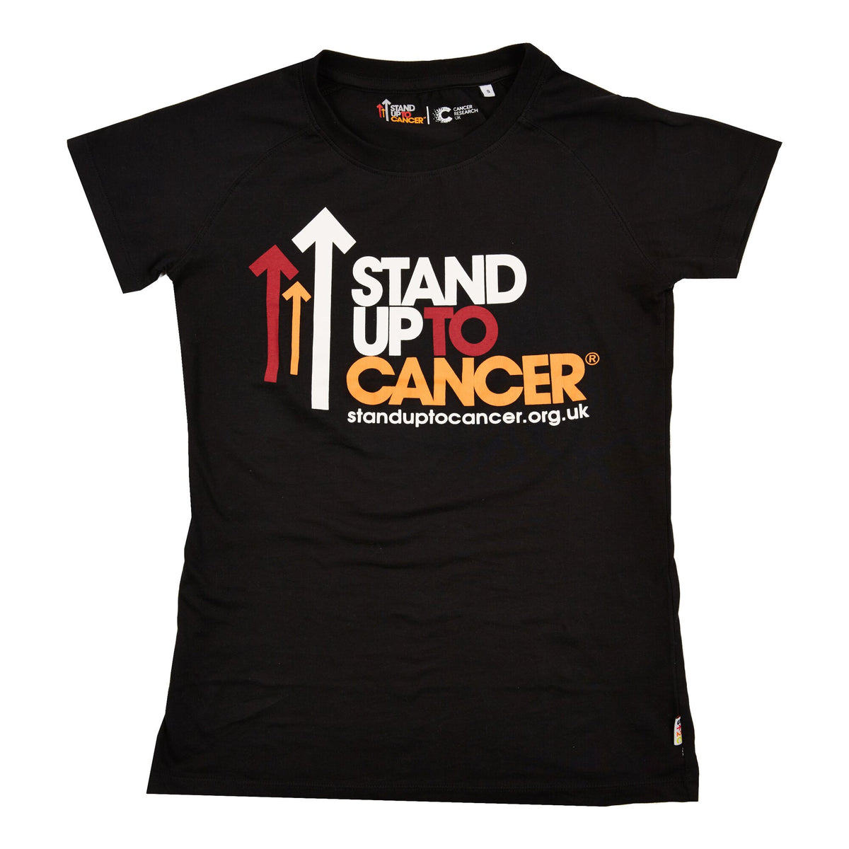 Stand Up To Cancer Women's Full Logo Black T-Shirt – Cancer Research UK
