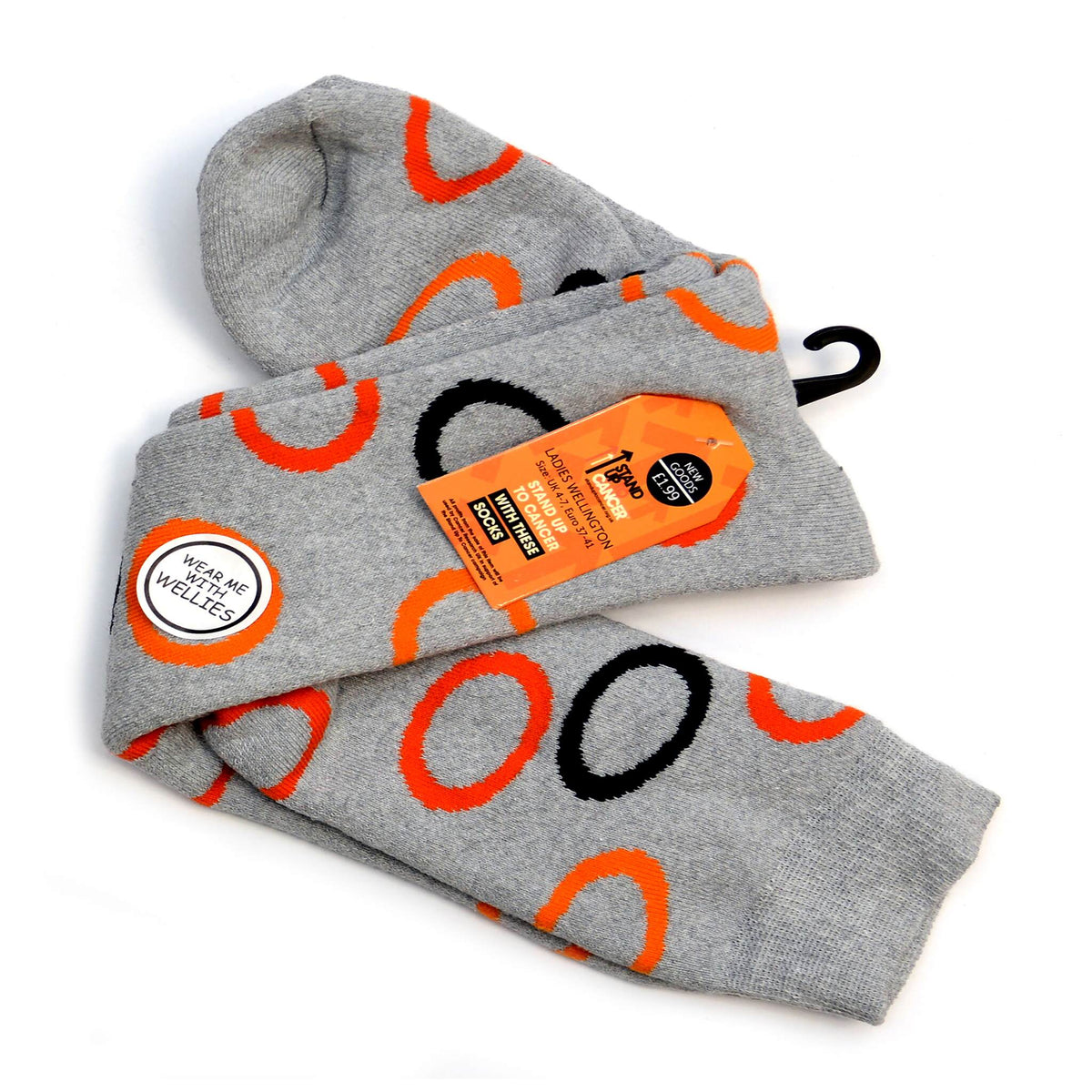 Stand Up To Cancer Circle Print Ladies Wellington Socks – Cancer ...